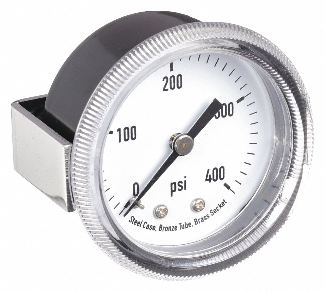 U-Clamp, 0 psi to 400 psi, Panel-Mount Pressure Gauge - 4CEZ2|4CEZ2 ...