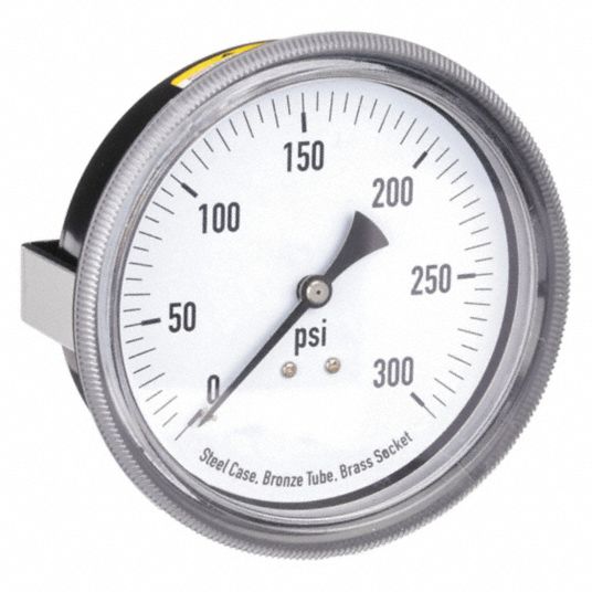 U-Clamp, 0 psi to 300 psi, Panel-Mount Pressure Gauge - 4CFA7|4CFA7 ...