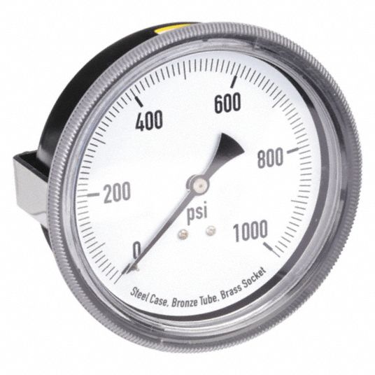 U-Clamp, 0 psi to 1,000 psi, Panel-Mount Pressure Gauge - 4CFC1|4CFC1 ...