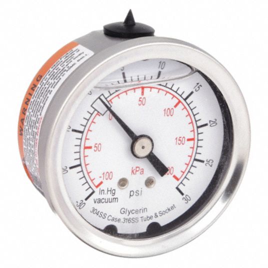 0 psi to 30 psi, 2 in Dial, Commercial Compound Gauge - 4CFN7|4CFN7 - Grainger