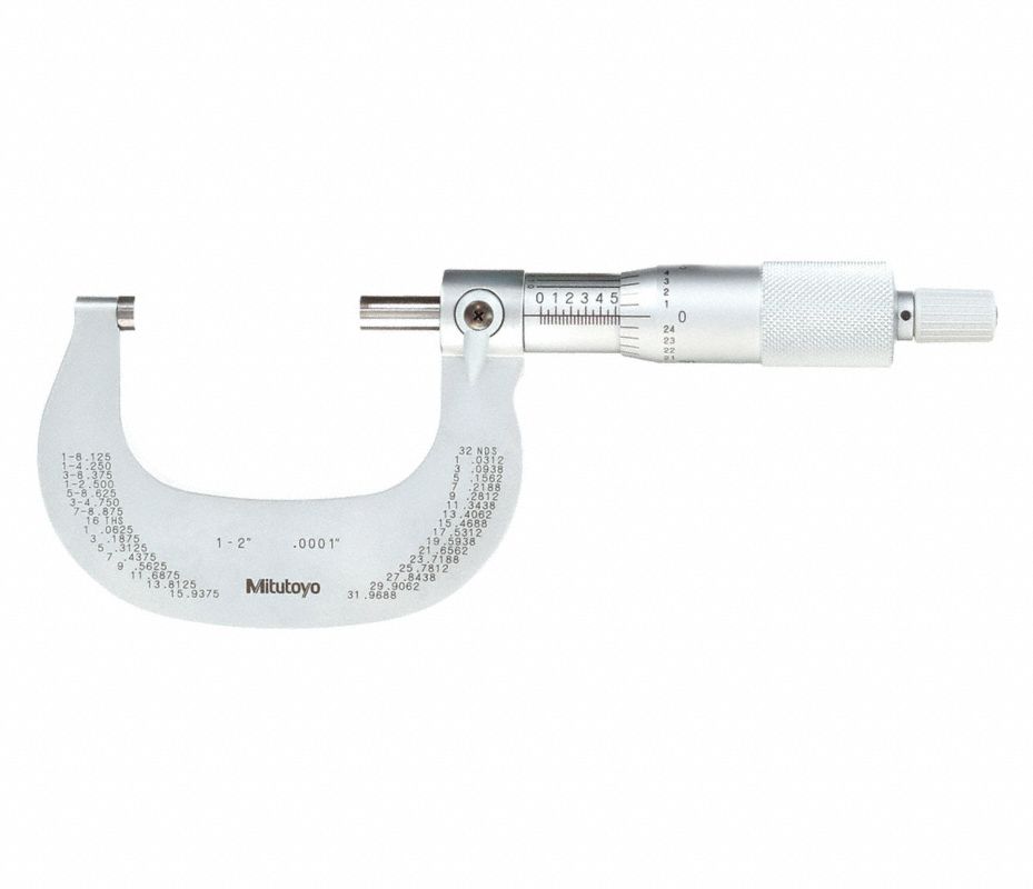 MITUTOYO Micrómetro p/Exteriores,Trinq,Yunq Plano - 4CGA4 | 102-328-10 ...