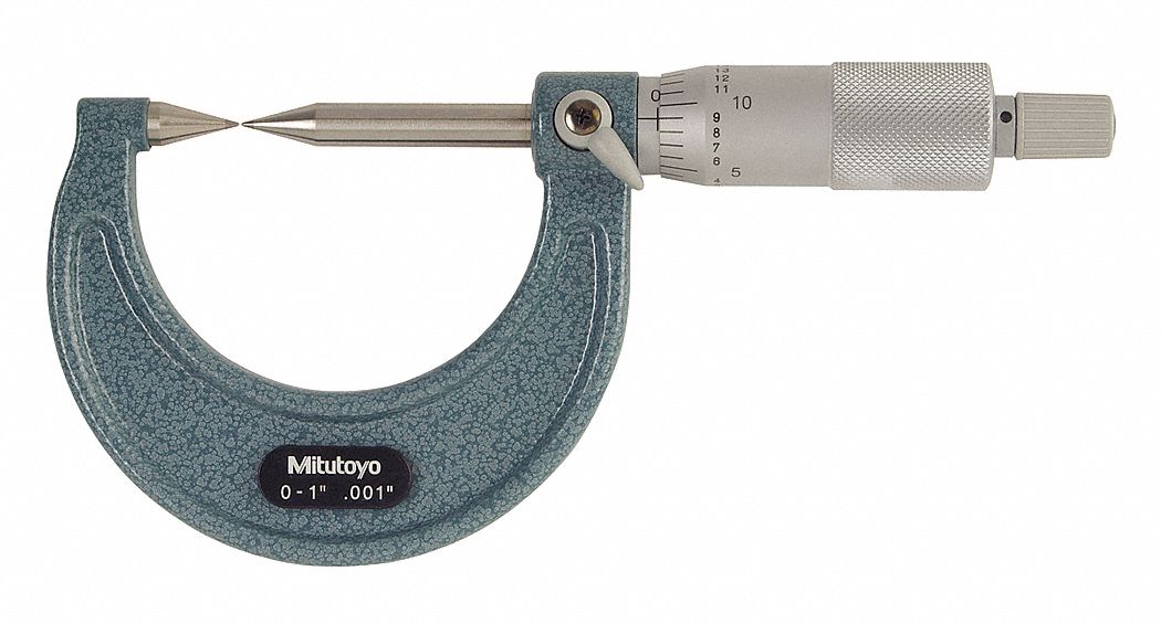 MITUTOYO Digital Point Micrometer: Mechanical, 0 in to 1 in Range, Inch ...
