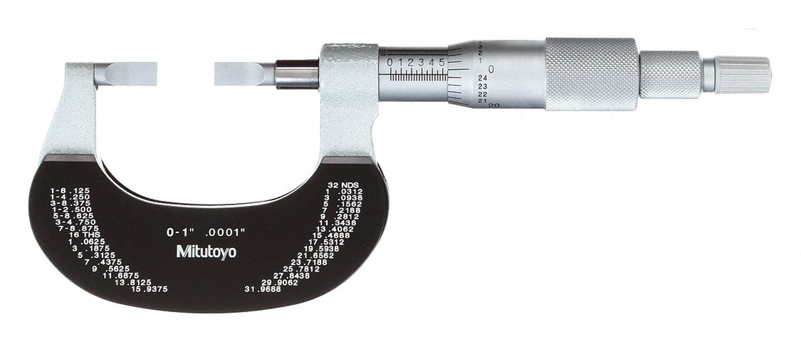 MITUTOYO, Mechanical, 0.0001 in Resolution, Digital Blade Micrometer ...