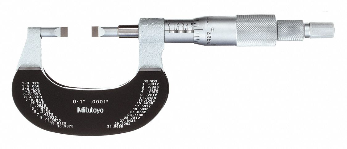 MITUTOYO, Mechanical, 0.0001 in Resolution, Digital Blade Micrometer ...