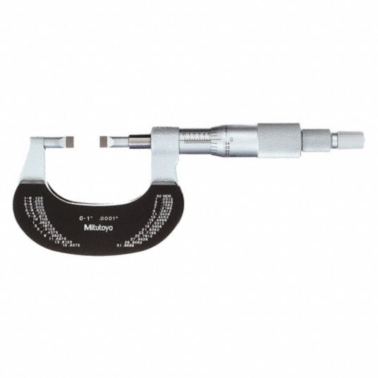 MITUTOYO, Mechanical, 0.0001 in Resolution, Digital Blade Micrometer ...