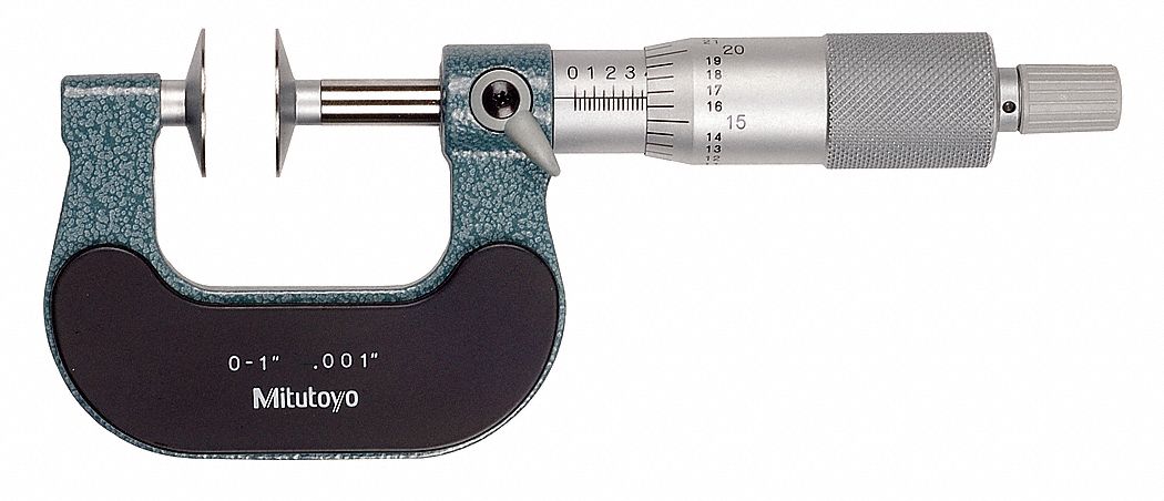 MITUTOYO Digital Disc Micrometer: Mechanical, 0 in to 1 in Range ...