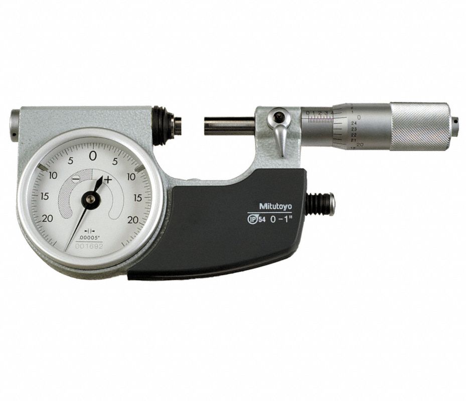 MITUTOYO Micrómetro Indicador,Rango 0 a 1 plg. - Micrómetros Mecánicos ...