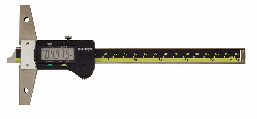 MITUTOYO Blade-Style Digital Depth Gauge, Depth Gauge Type Solid, Range ...