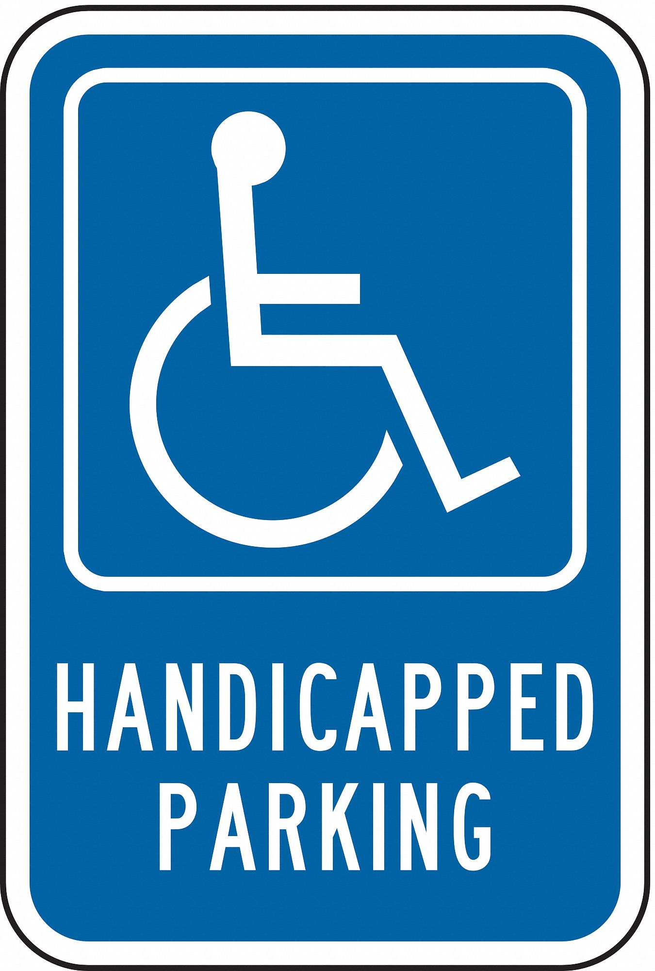 18 in x 12 in Nominal Sign Size, Aluminum, Handicap Parking Sign ...
