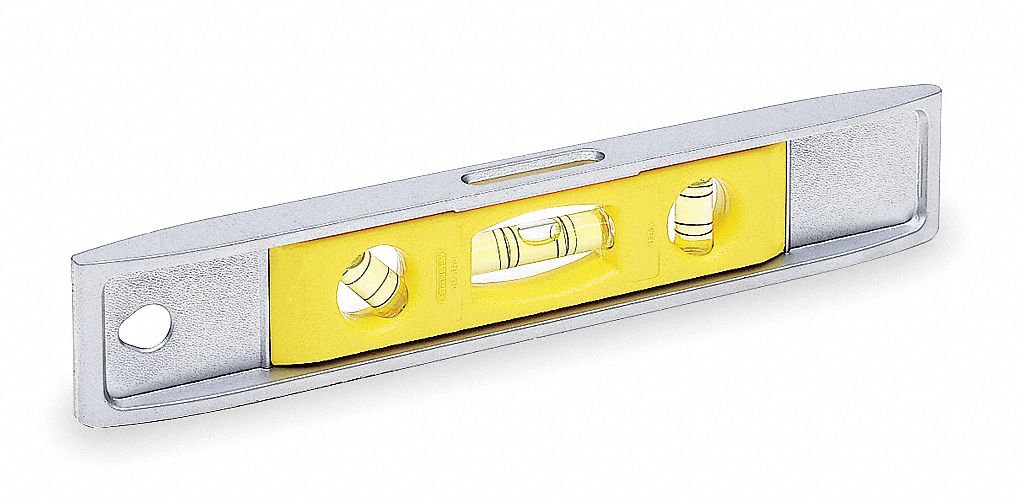 Aluminum Torpedo Level, 9 in Length, Magnetic, Top Read: Yes - Grainger