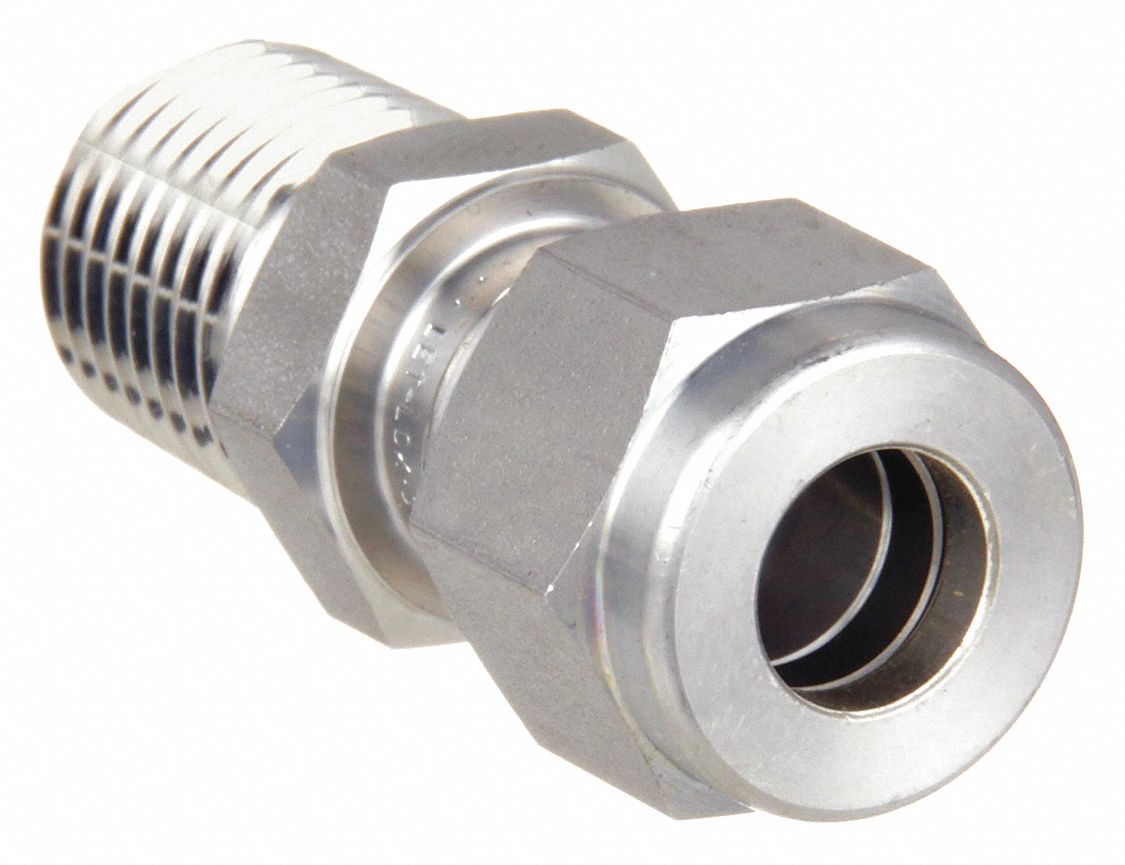 HAM-LET, 8 mm OD 1/2 in Pipe Fitting Size, Compression x MNPT, Compression Fitting Adapter ...