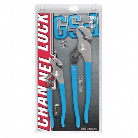 CHANNELLOCK Tongue and Groove Plier Set: Flat, Self Adjusting, 7/8 in_1 ...