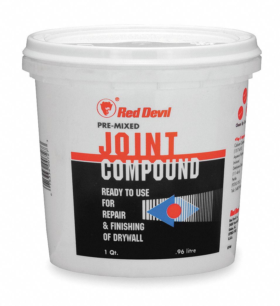 Pre-Mixed Joint Compound, 1 qt Size, White Color, Container Type: Pail ...