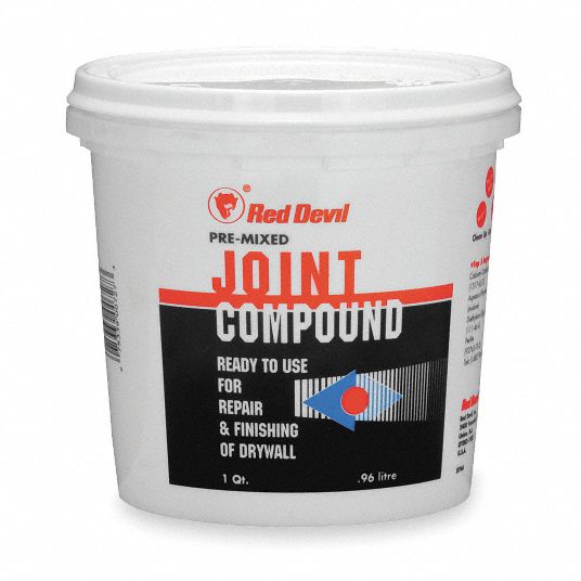 Pre-Mixed Joint Compound, 1 qt Size, White Color, Container Type: Pail ...