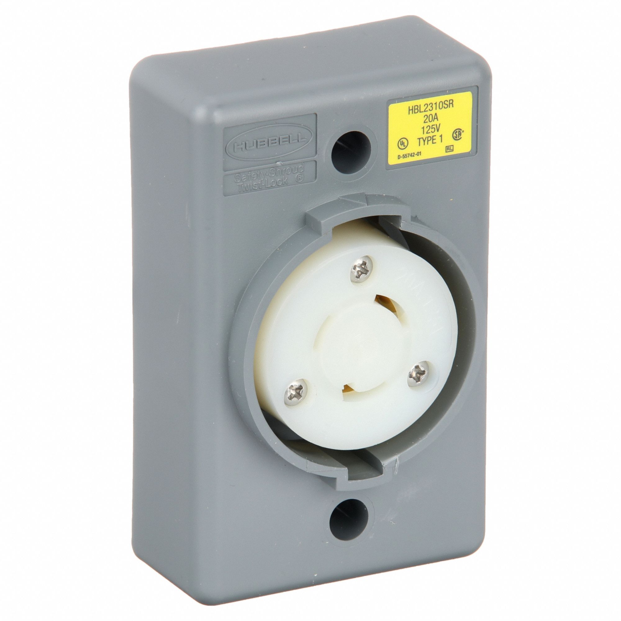 L5-20R, 20 A, Locking Receptacle - 4CT61|HBL2310SR - Grainger