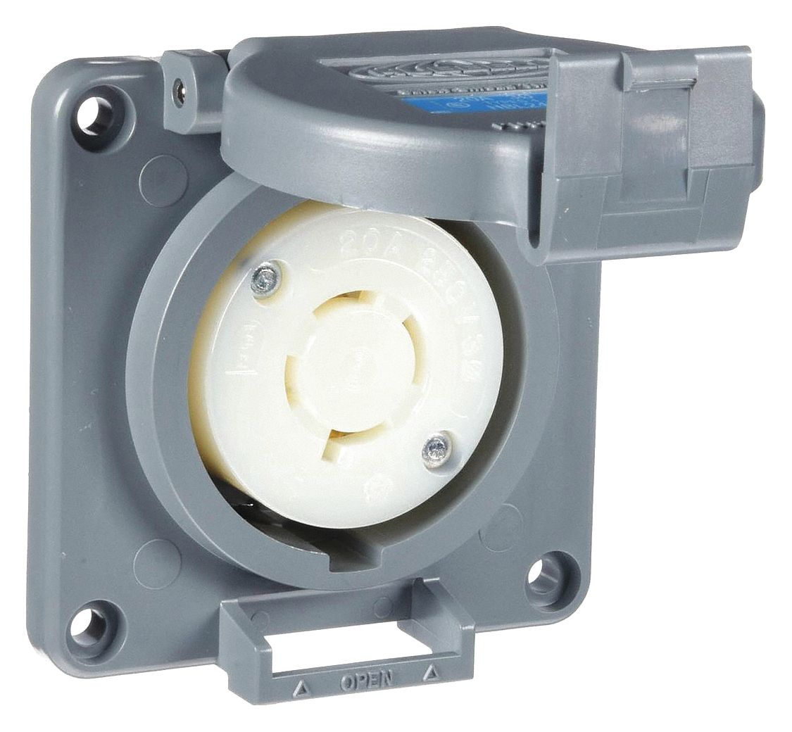 L15-20R, Non-Flanged, Watertight Locking Receptacle - 4CT95|HBL2420SW ...