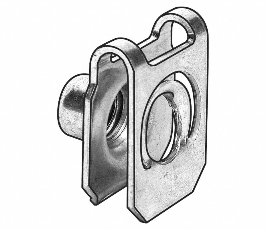 GRAINGER APPROVED Tuerca de Resorte,Ros Múl,1/4-20,PQ25 - Tuercas de ...