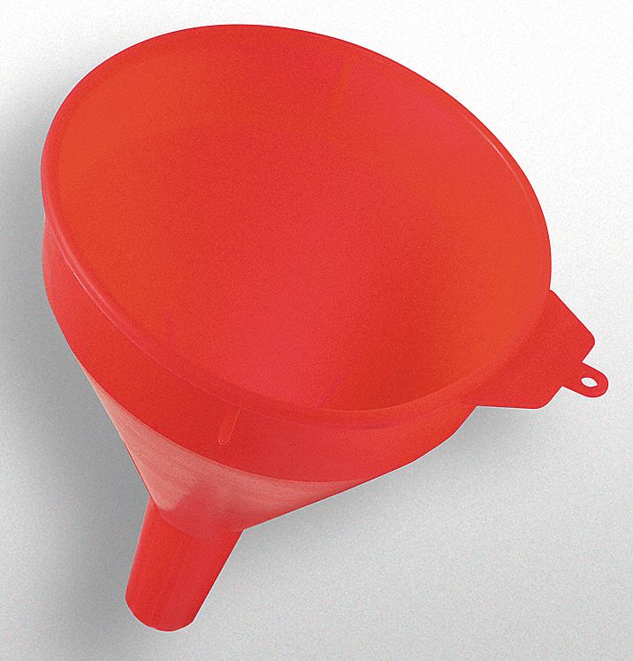 Funnel, Material Polyethylene, Color Red, Flow Capacity 2 Quart - Grainger