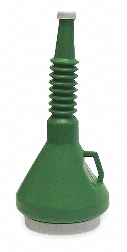 FUNNEL KING Capped Funnel: Polyethylene, 48 fl oz Fluid Capacity, 4 in ...
