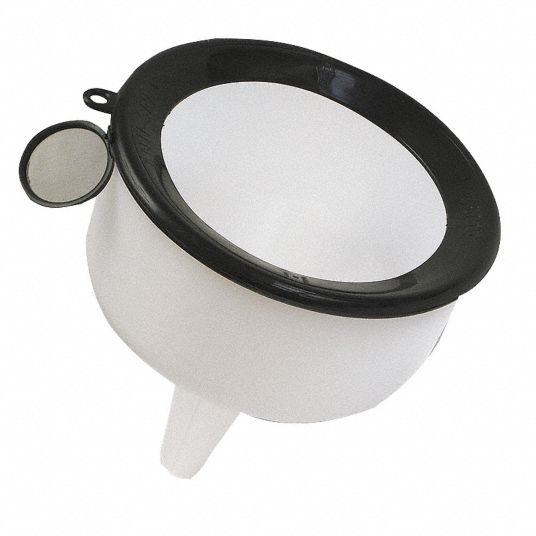 FUNNEL KING Spout Funnel with Screen: Polyethylene, 144 fl oz Fluid ...