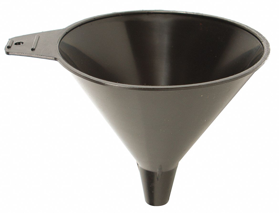 Funnel, Material Polyethylene, Color Black, Flow Capacity 16 oz - Grainger