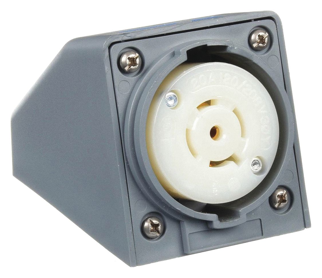 L21-20R, 20 A, Angle Locking Receptacle - 4CV09|HBL2510AR - Grainger