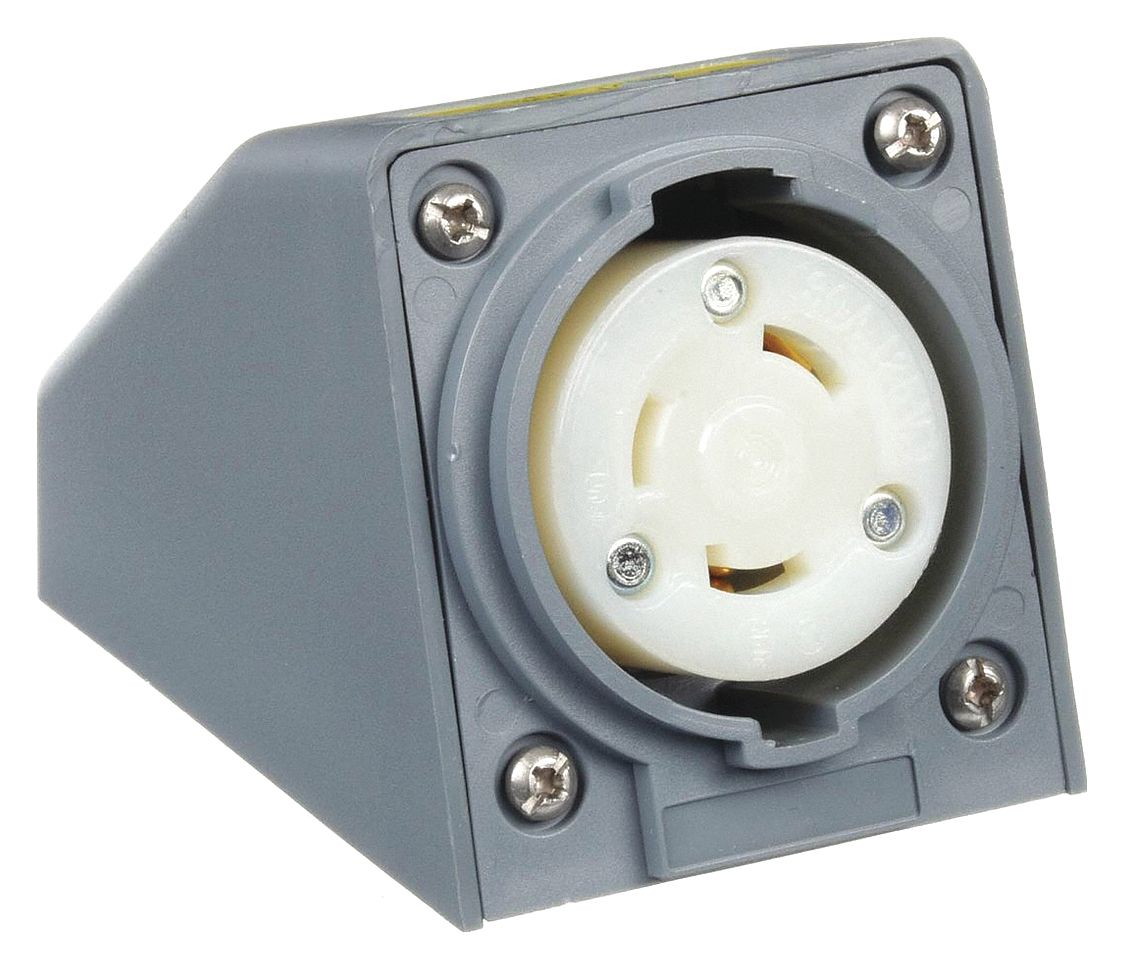 L5-30R, 30 A, Angle Locking Receptacle - 4CV17|HBL2610AR - Grainger