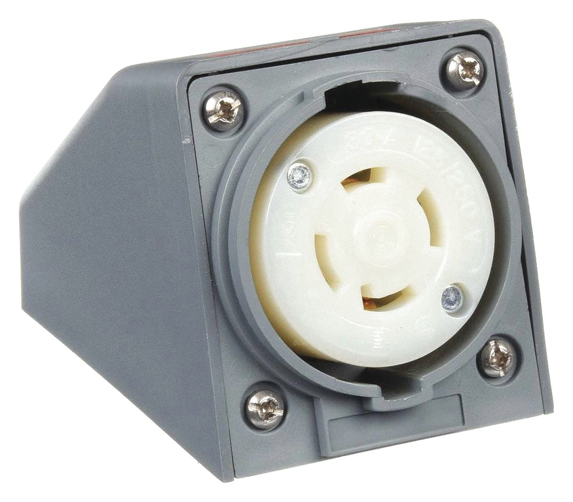 L14-30R, 30 A, Angle Locking Receptacle - 4CV32|HBL2710AR - Grainger
