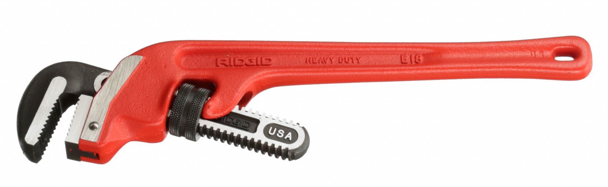 RIDGID End Pipe Wrench: Cast Iron, 2 1/2 in Jaw Capacity, Serrated, 18 ...
