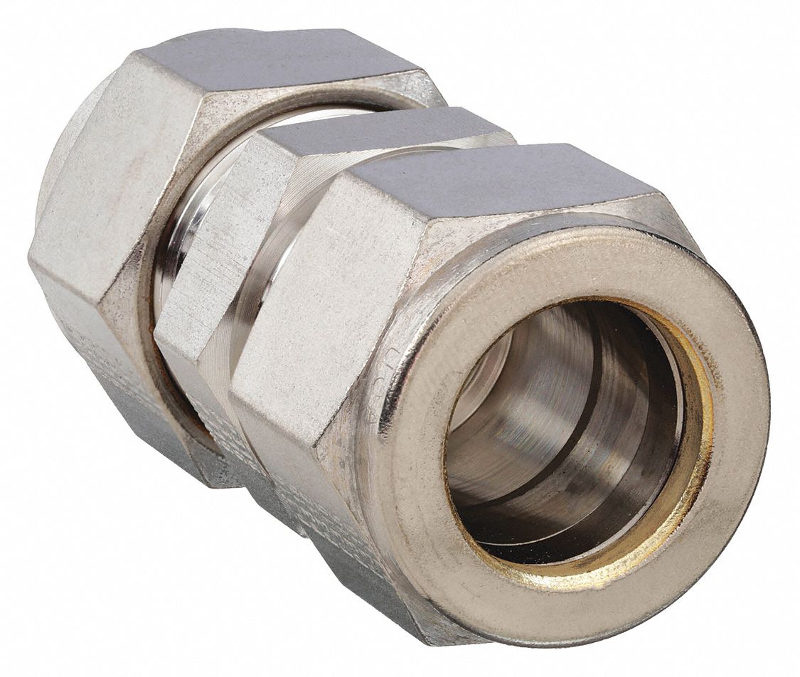 PARKER, 5/8 in OD x 5/8 in OD Fitting Size, Compression x Compression ...