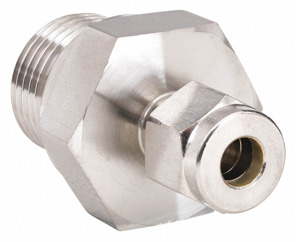 PARKER, 1/4 in OD 1/2 in Pipe Fitting Size, Compression x MBSPP ...