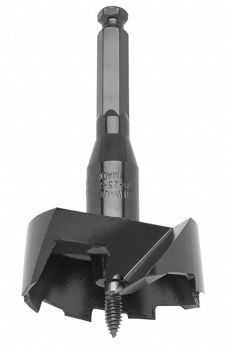 MILWAUKEE Self Feed Drill Bit, High Speed Steel, 2 9/16 in, Hex - 4CY12 ... MILWAUKEE Self Feed Drill Bit, High Speed Steel, 2 9/16 in, Hex - 4CY12 ...