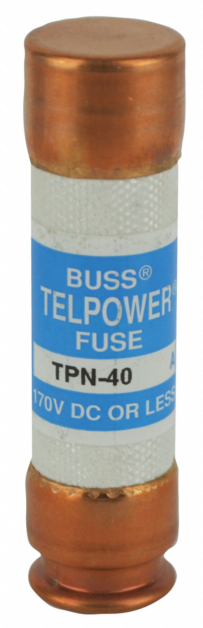 BUSSMANN, 40 A Amps, 170V DC, Telecom Protection Fuse - 4CZ21|TPN-40 ...