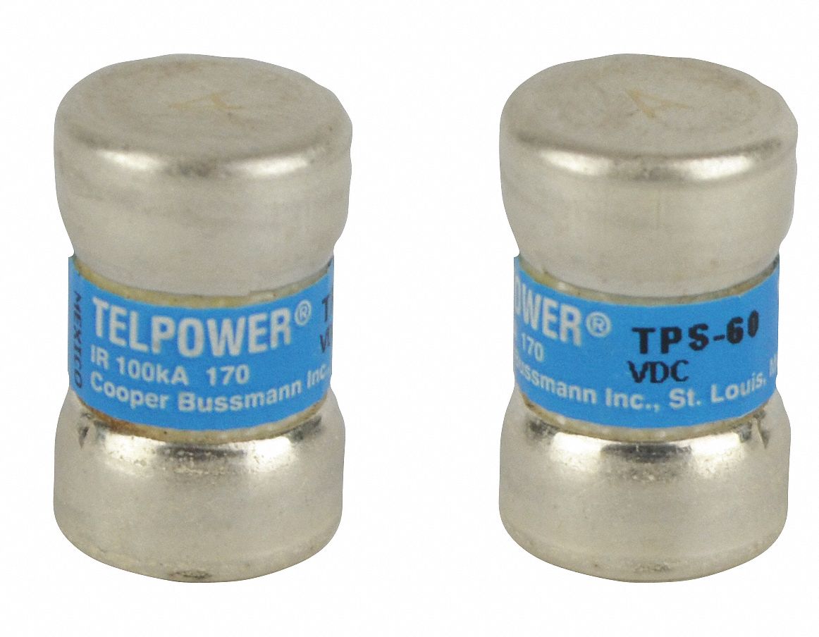 BUSSMANN Telecom Protection Fuse, 60 A, TPS Series, Fast Acting ...