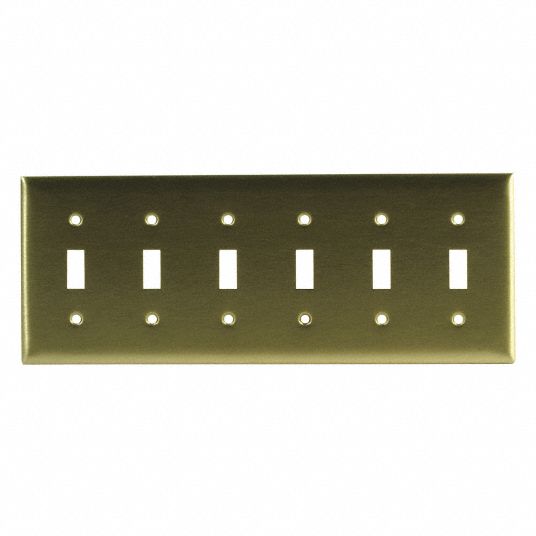 Toggle, Brass, Toggle Switch Wall Plate - 4D156|SB6 - Grainger