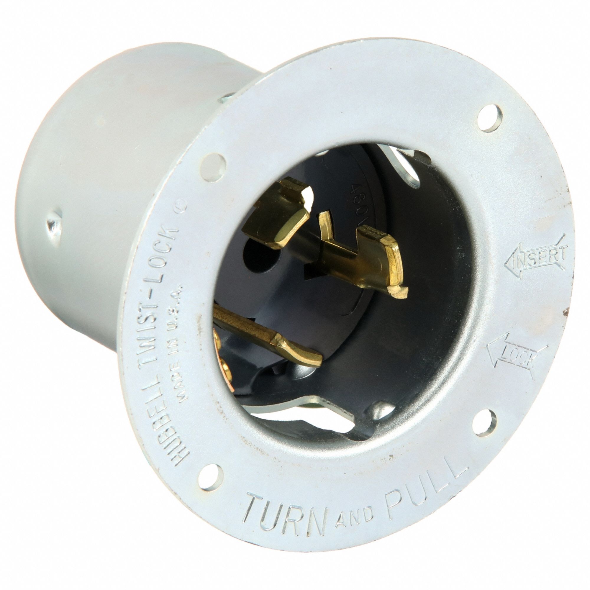 Non-NEMA, 50 A, Flanged Locking Inlet - 4D206|CS8175 - Grainger