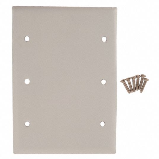 HUBBELL Blank Box Mount Wall Plate: 3 Gangs, Std, Silver, Stainless ...