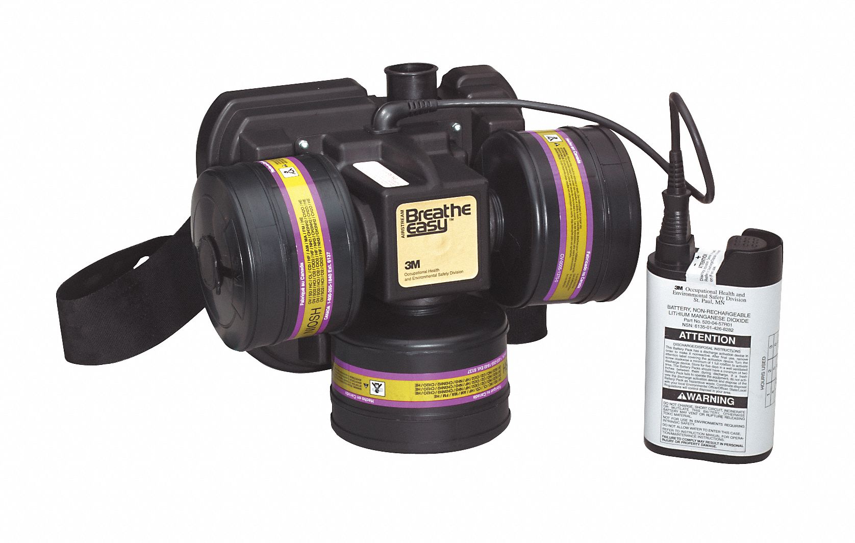 3M Battery Pack: Breathe Easy, Disposable, Lithium, Battery Pack ...