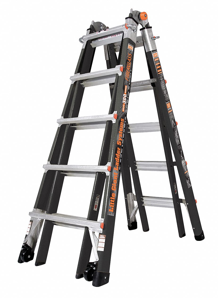 LITTLE GIANT 22 ft. Fiberglass Multipurpose Ladder, 300 lb. Load ...