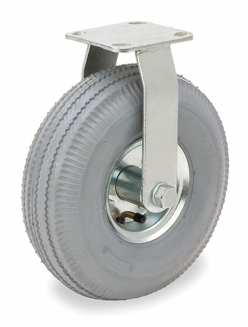 Rigid Pneumatic Caster, 350 lb, 10 in Wheel Dia. - Grainger