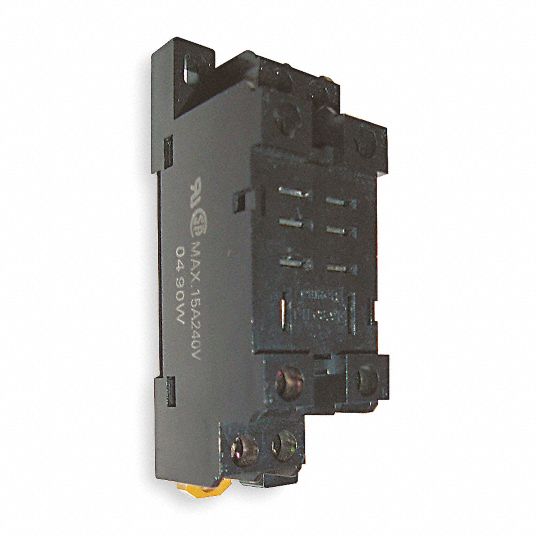 OMRON, DIN-Rail/Surface Socket Mounting, 8 Pins, Relay Socket - 4DG59 ...