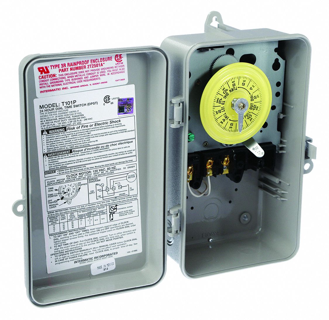 INTERMATIC, 24 hr Nominal Max. Time Setting, Plastic, Electromechanical ...