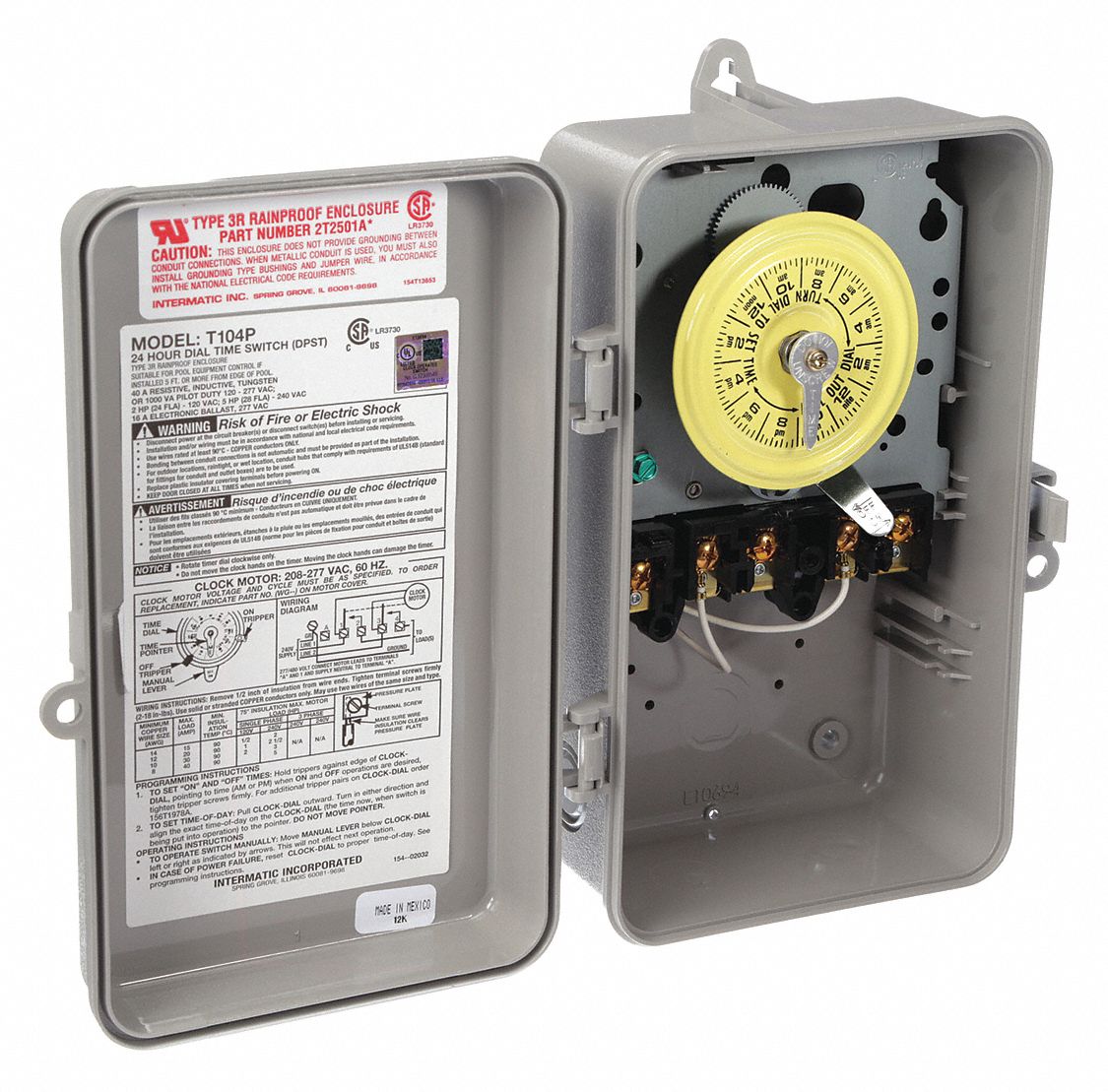 INTERMATIC, 24 hr Nominal Max. Time Setting, Plastic, Electromechanical ...