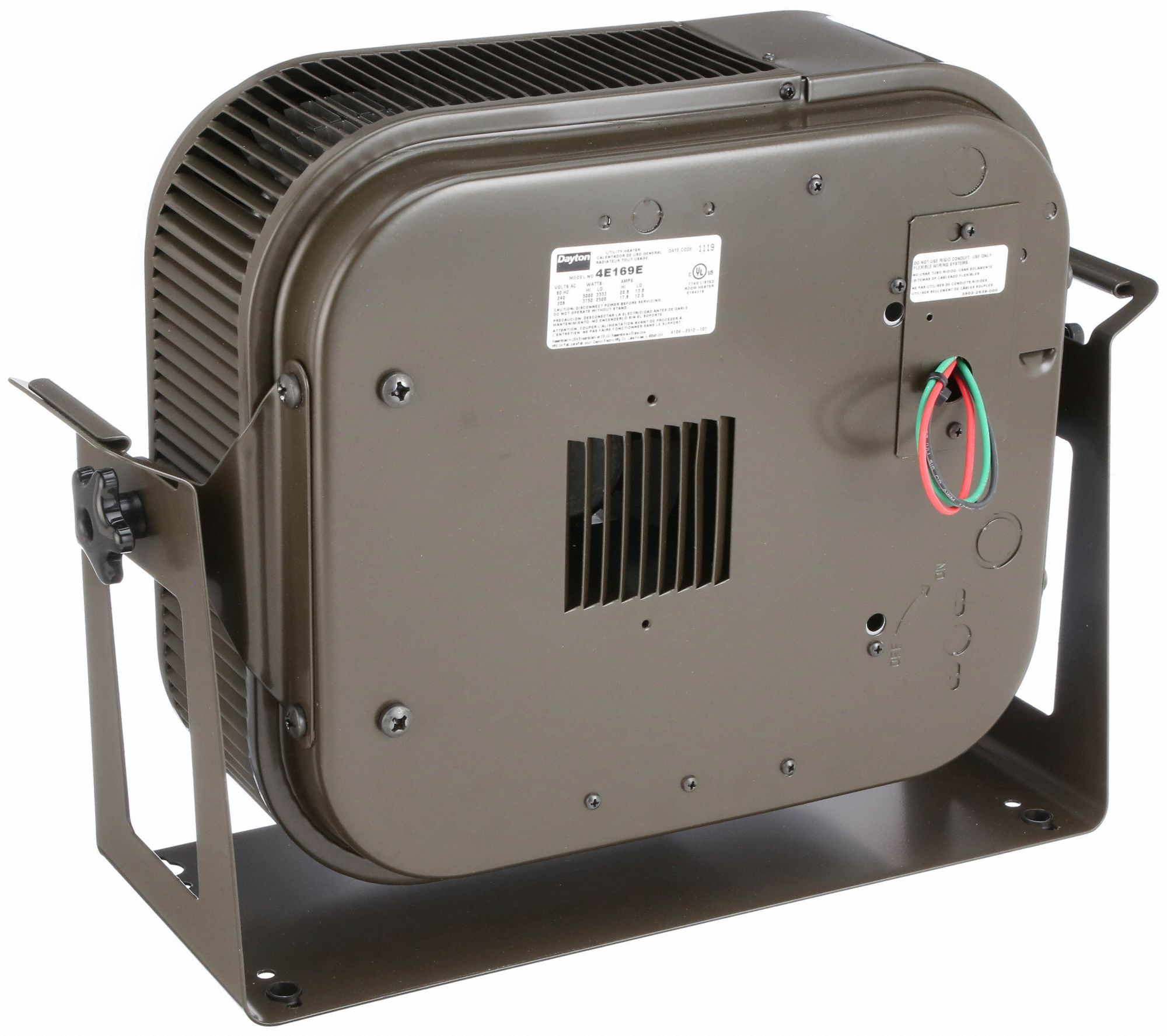 DAYTON Electric Wall & Ceiling Unit Heater, 2.5kW/3.7kW, 3.3kW/5kW, 208 ...