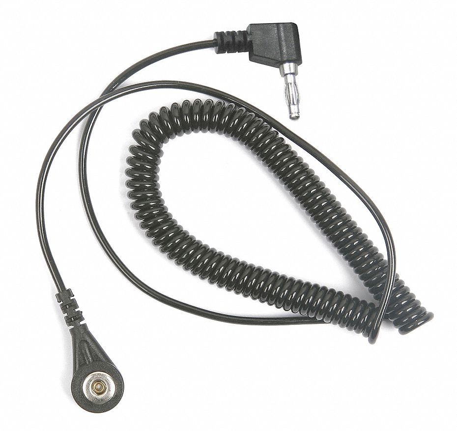 Static Control Cord,Rt Angle,7 ft. - Grainger