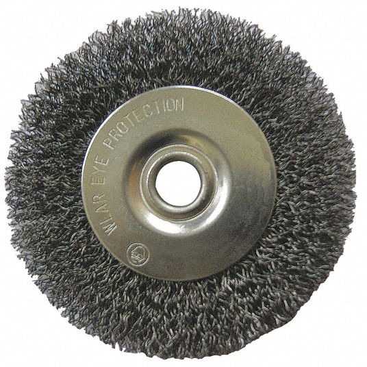 Wire Wheel,4 In D,Steel,0.0080 Wire - Grainger