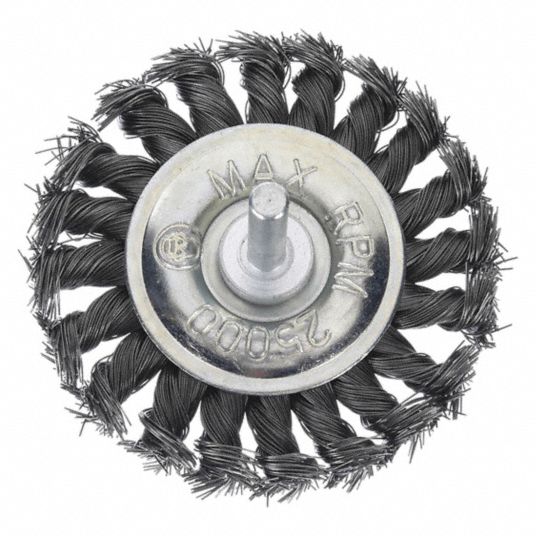 Wire Wheel,3 1/4 In D,Steel,0.0140 Wire - Grainger