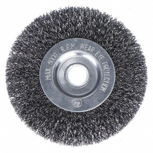 Wire Wheel,4 In D,Steel,0.0118 Wire - Grainger