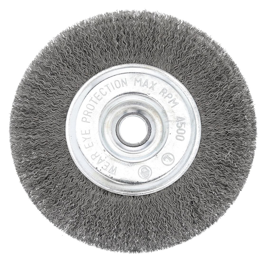 6 in Crimped Wire Wheel Brush, Arbor Hole Mounting, 0.0118 in Wire Dia ...