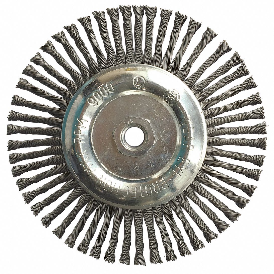 WESTWARD 7 in Twisted Wire Wheel Brush, Arbor Hole Mounting, 0.020 in ...